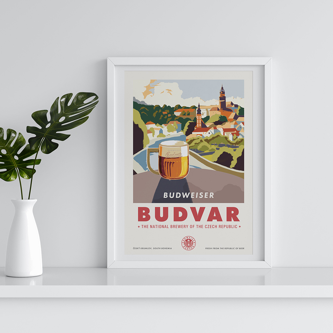 Limited Edition Budweiser Budvar A3 Travel Poster (Pre-order) - Budvar | UK
